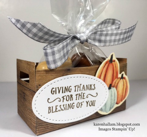 Thanksgiving Wood Crate Favor white close - Karen's Stamping Habit