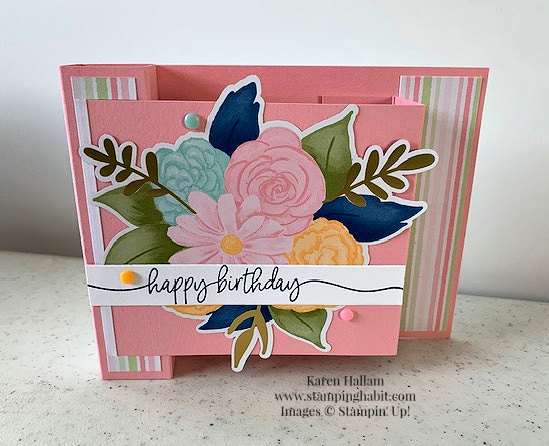 Wildflower Birthday Fun Fold standing (1) - Karen's Stamping Habit
